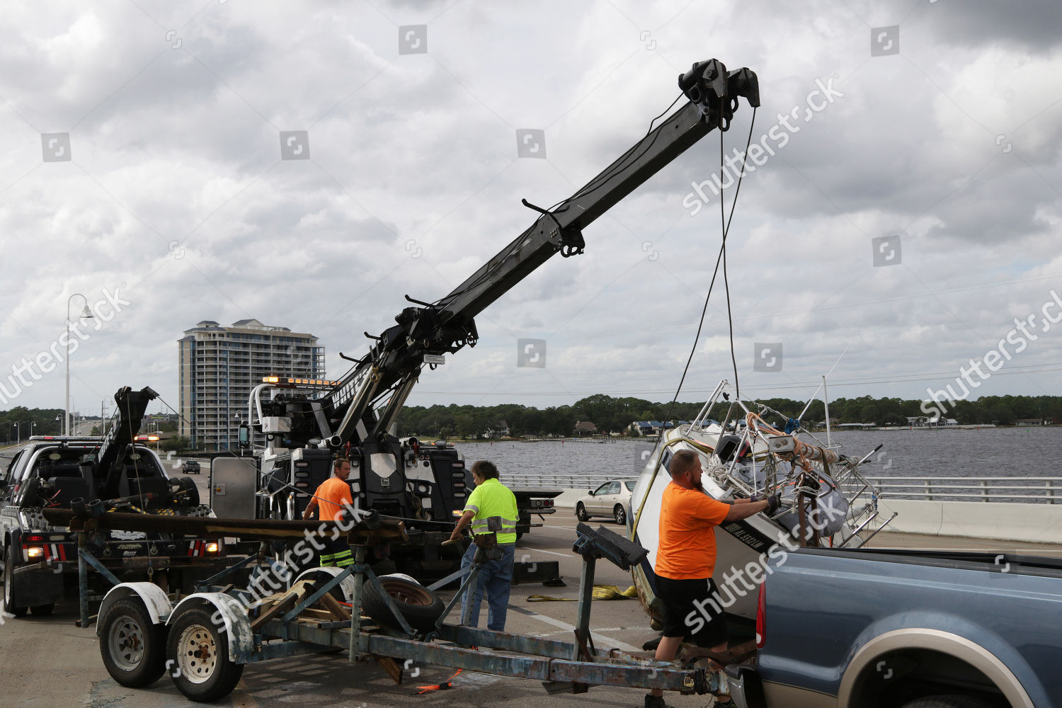 Crews Work Lift Sail Boat That Editorial Stock Photo - Stock Image ...