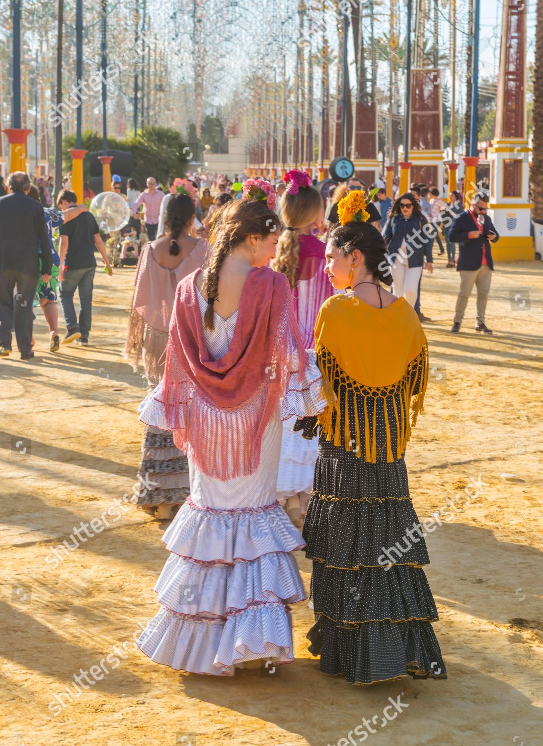 Spaniards Traditional Festive Dress Flamenco Dress Editorial Stock ...