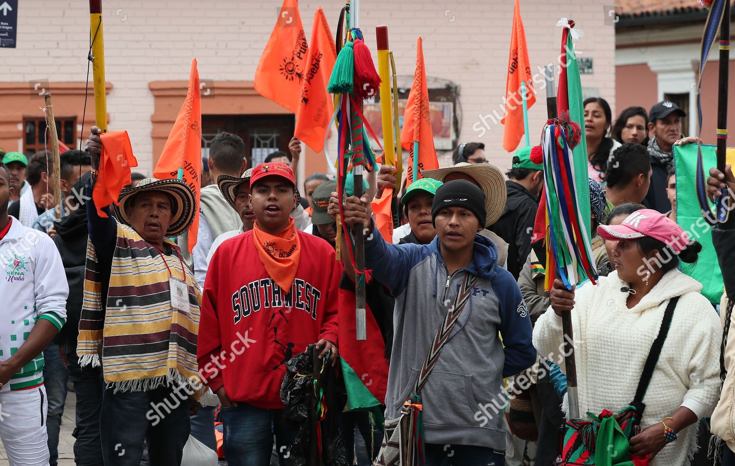 Indigenous Afrocolombian People Hold Rally Under Editorial Stock Photo ...