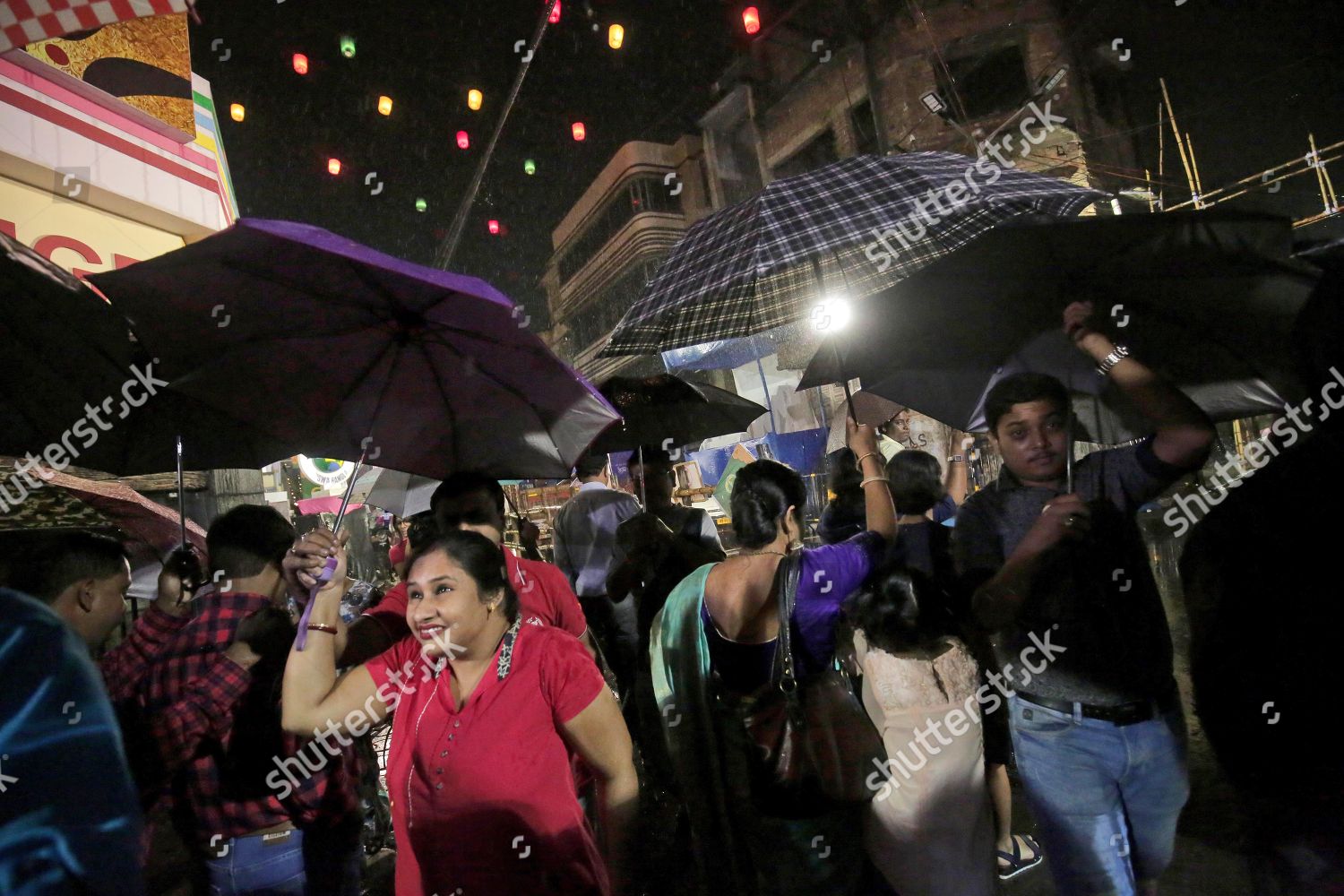 Indian Visitors Hold Umbrella During Heavy Editorial Stock Photo ...