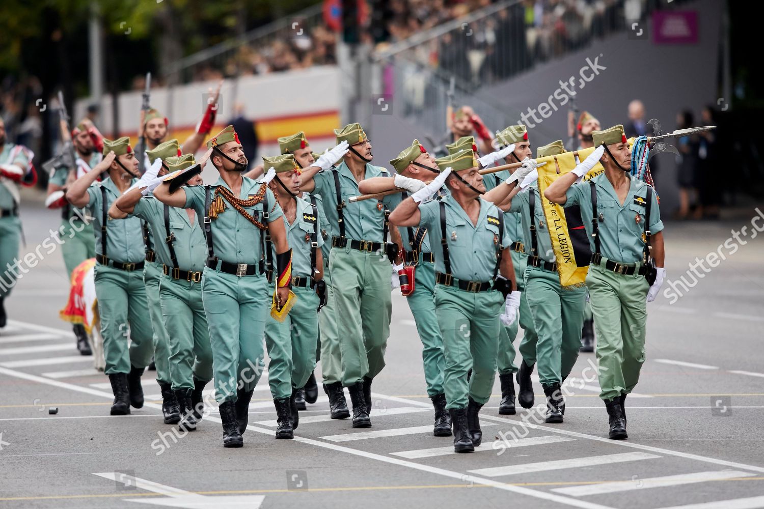 Spanish Soldiers During Military Parade Remember Editorial Stock Photo ...