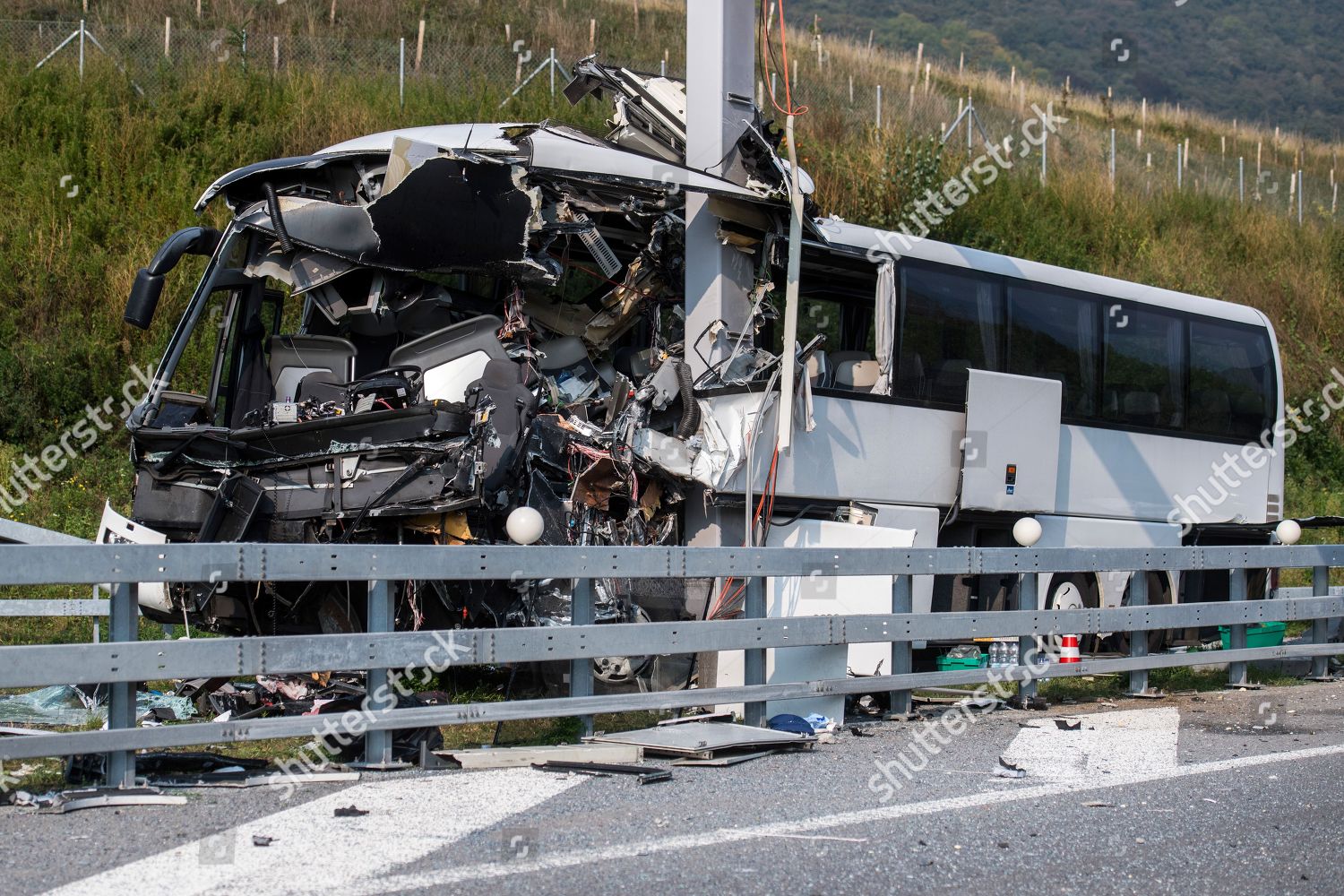 Wreck Bus Seen Site Accident On Editorial Stock Photo - Stock Image ...