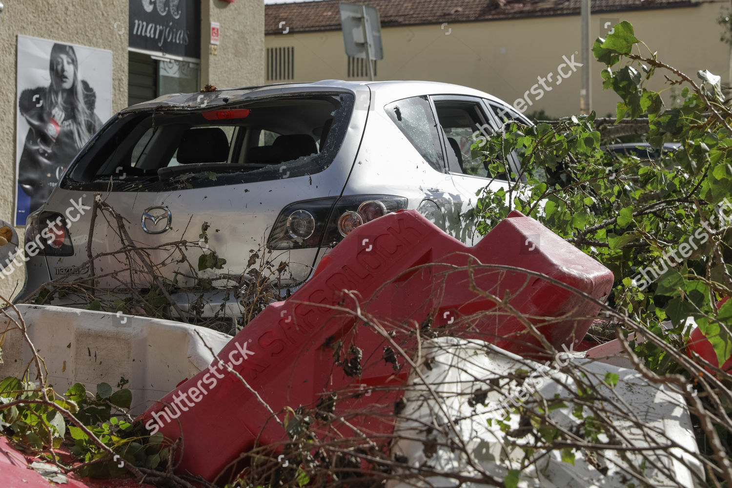 Destroyed Car Hit By Tree After Editorial Stock Photo - Stock Image ...