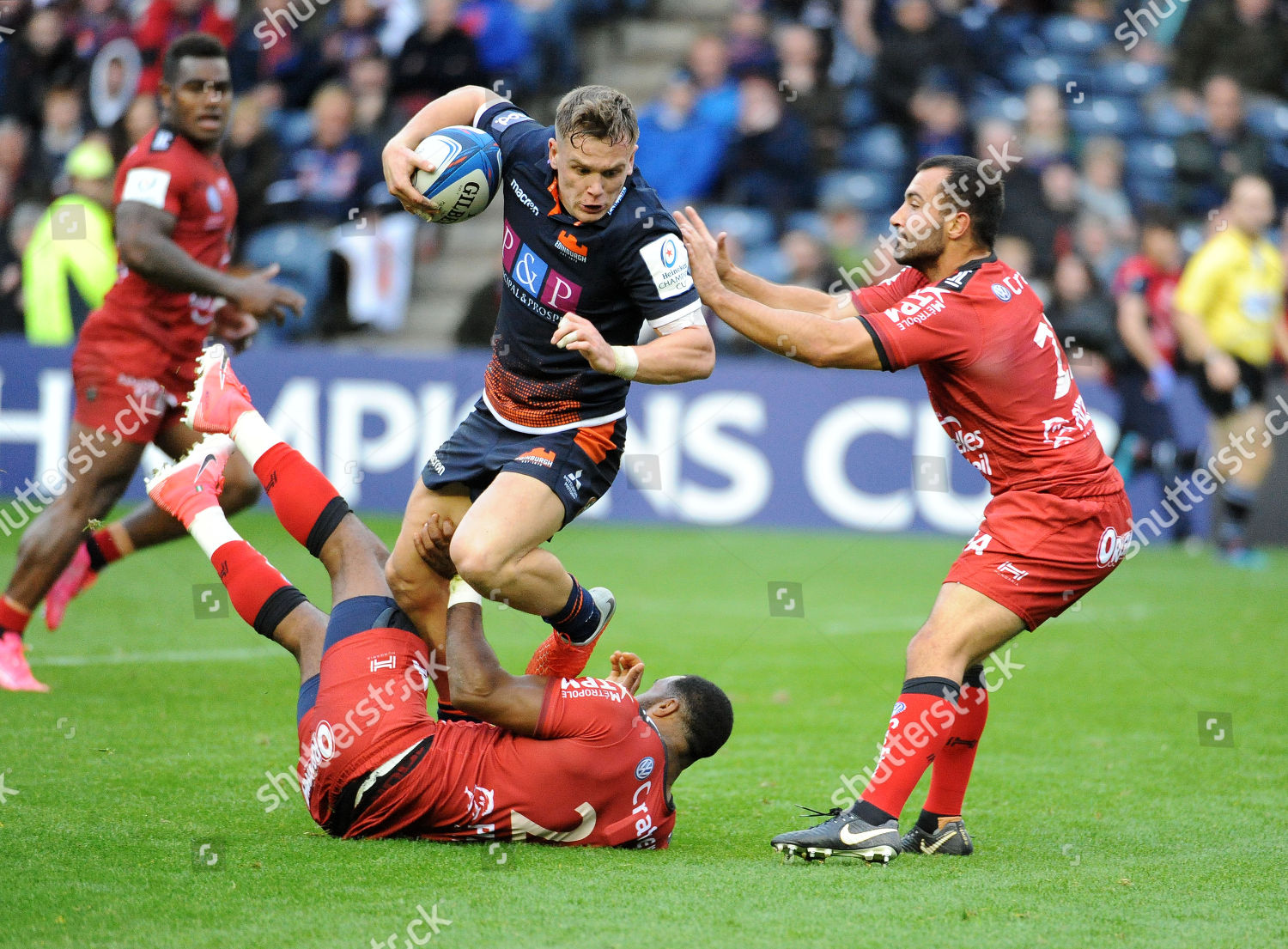 Day Graham Edinburgh Winger Crashes Through Editorial Stock Photo ...