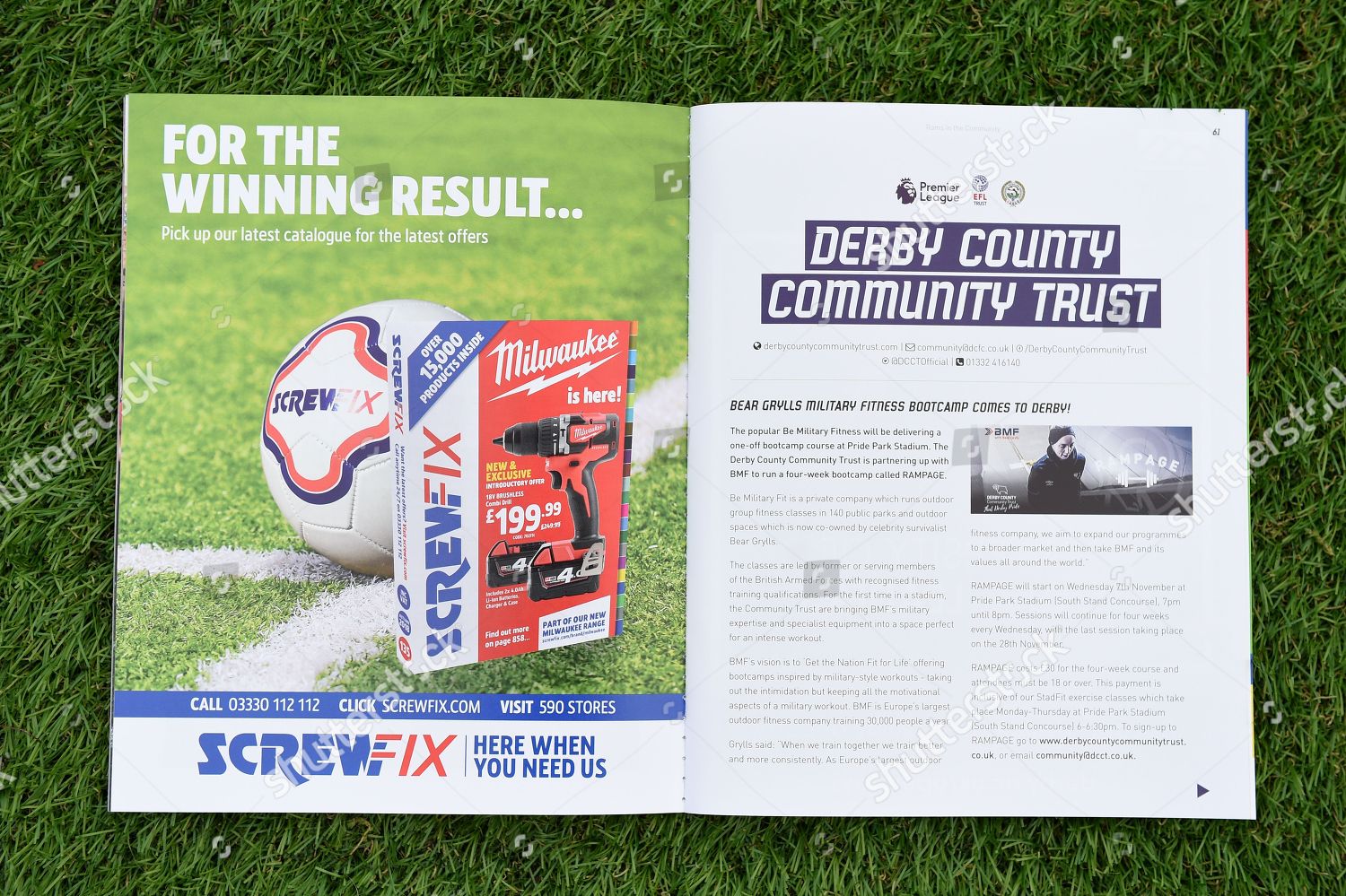 Screwfix Advert Match Day Programme Editorial Stock Photo - Stock Image ...
