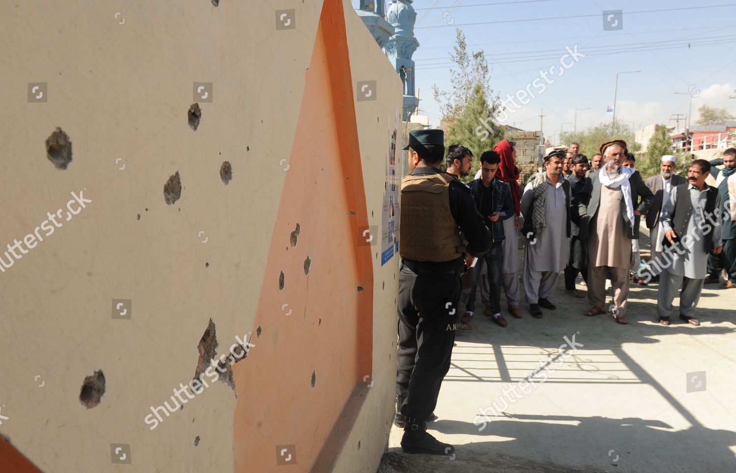 Landmine Shrapnel Damage On Wall People Editorial Stock Photo - Stock ...