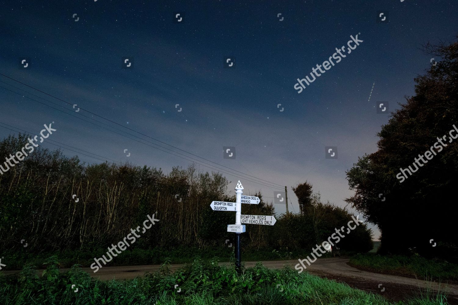 Night Sky Combeshead Cross Exmoor National Editorial Stock Photo ...