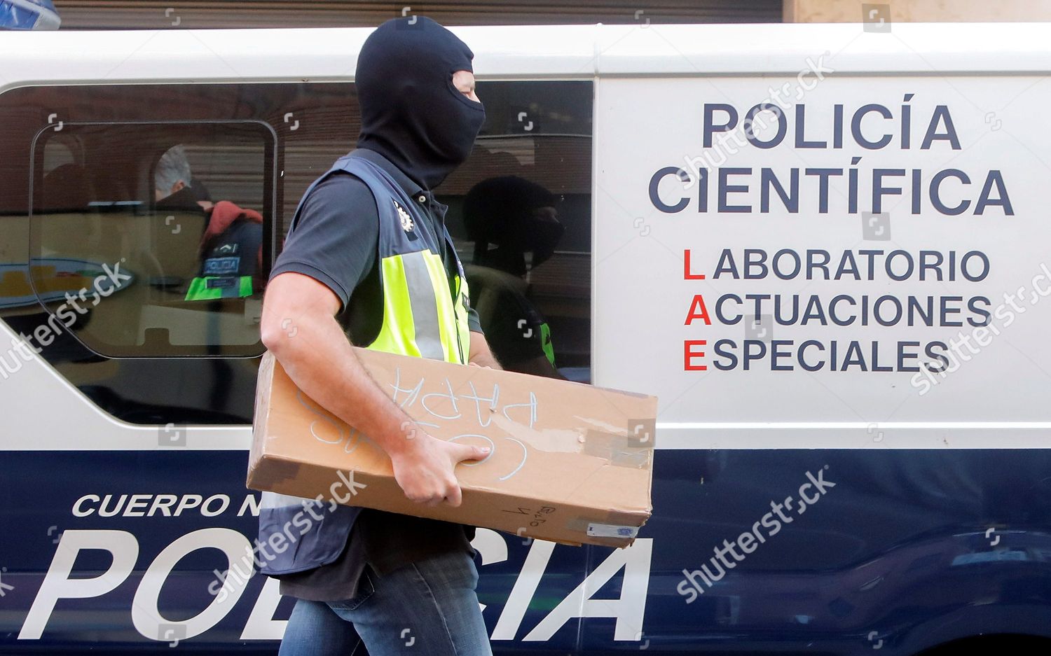 Spanish National Police Officers Seize Cardboard Editorial Stock Photo ...