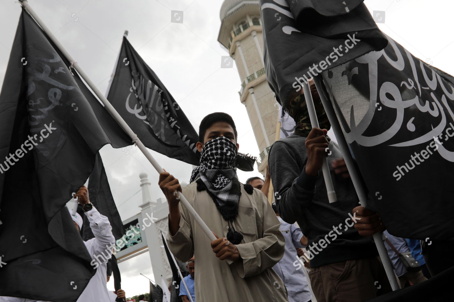 Islamic Activists Tawheed Flags Hold Rally Editorial Stock Photo ...