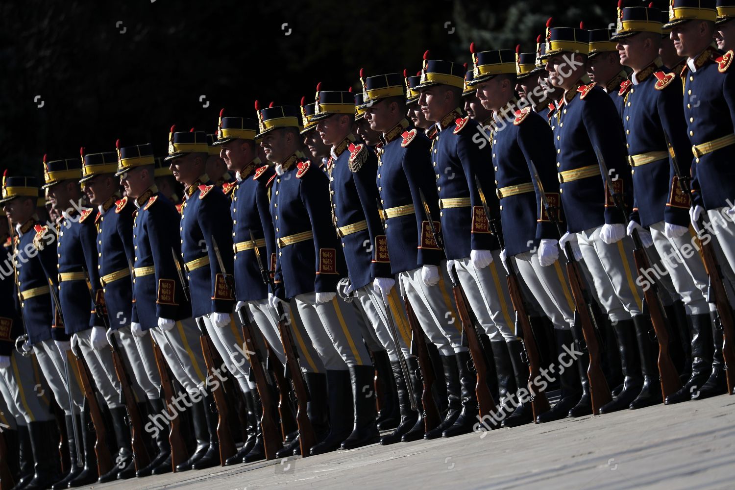 Romanian Honor Guard Soldiers Stand Attenion Editorial Stock Photo ...