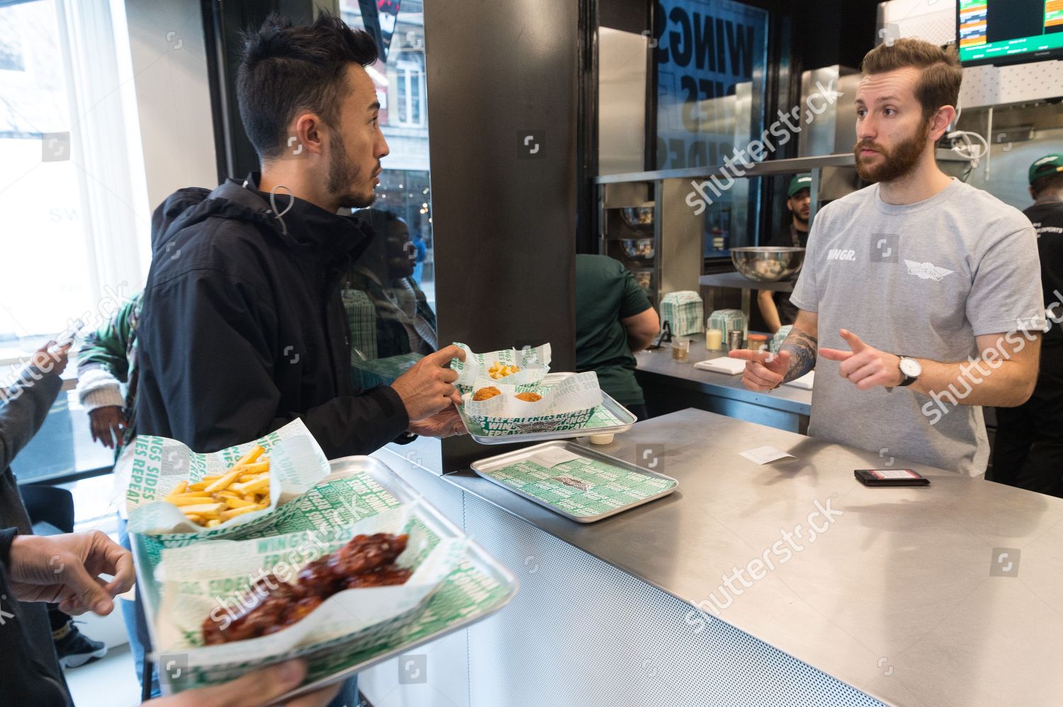 Customers Receive Their Food Orders New Editorial Stock Photo - Stock ...