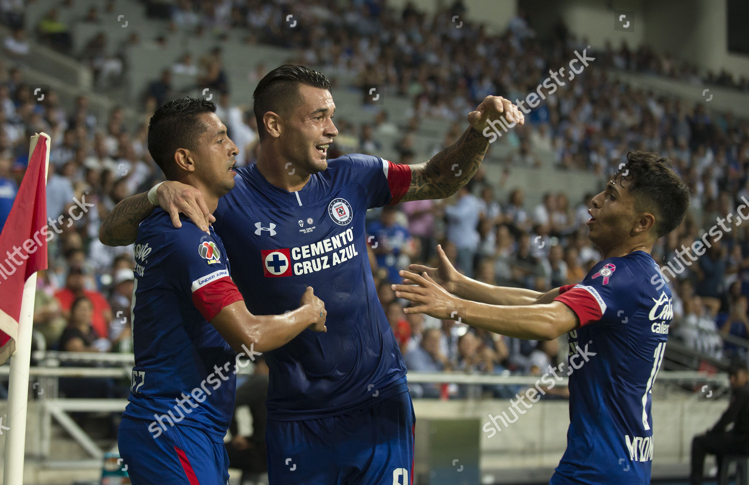 Cruz Azul Players Celebrate Goal During Editorial Stock Photo - Stock ...