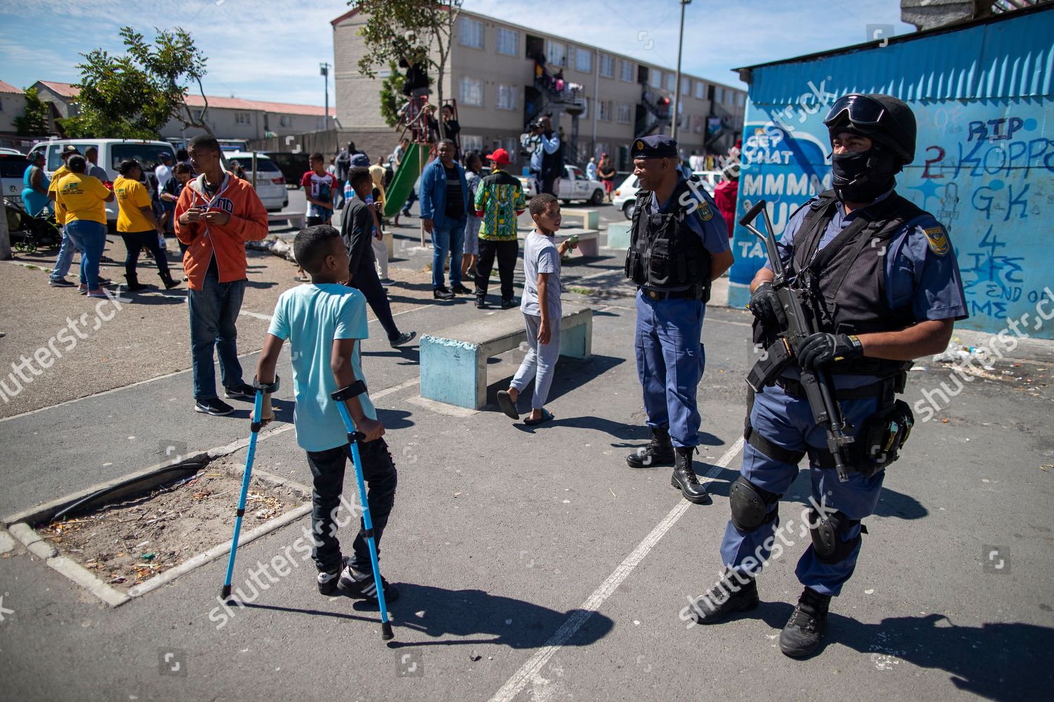 South African Policemen Monitor Community Members Editorial Stock Photo ...