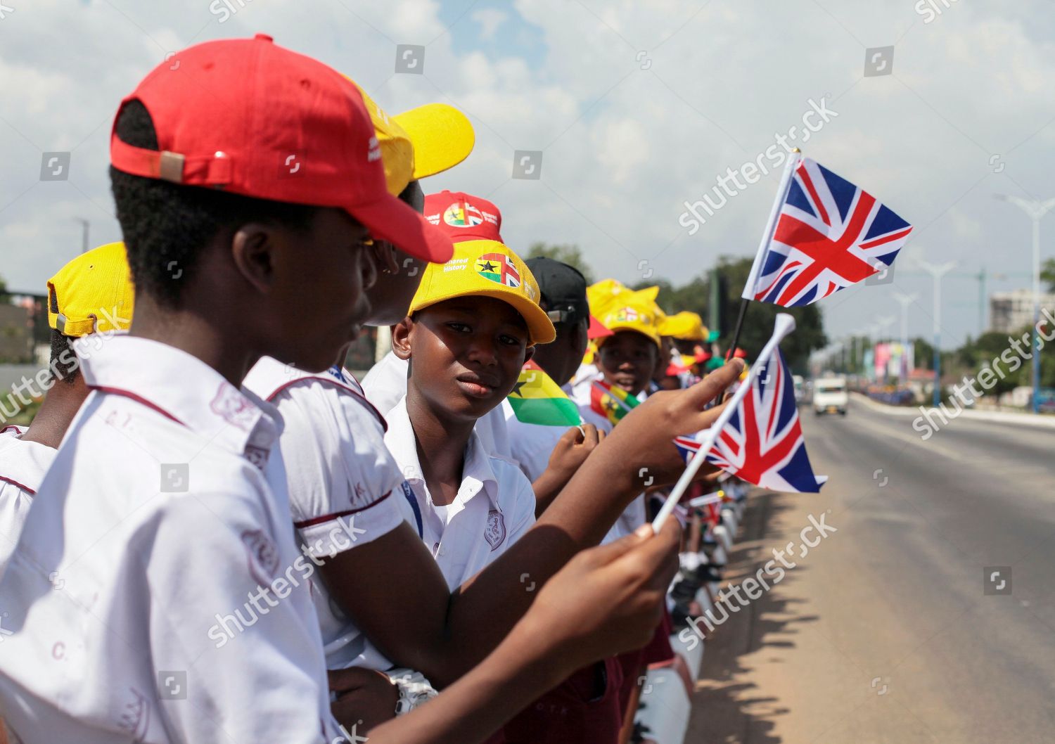 School Children Wave Flags Welcome Britains Editorial Stock Photo ...