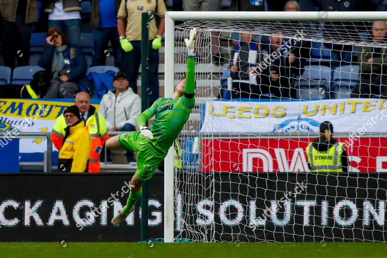 Full Length Dive Leeds United Goalkeeper Editorial Stock Photo - Stock ...