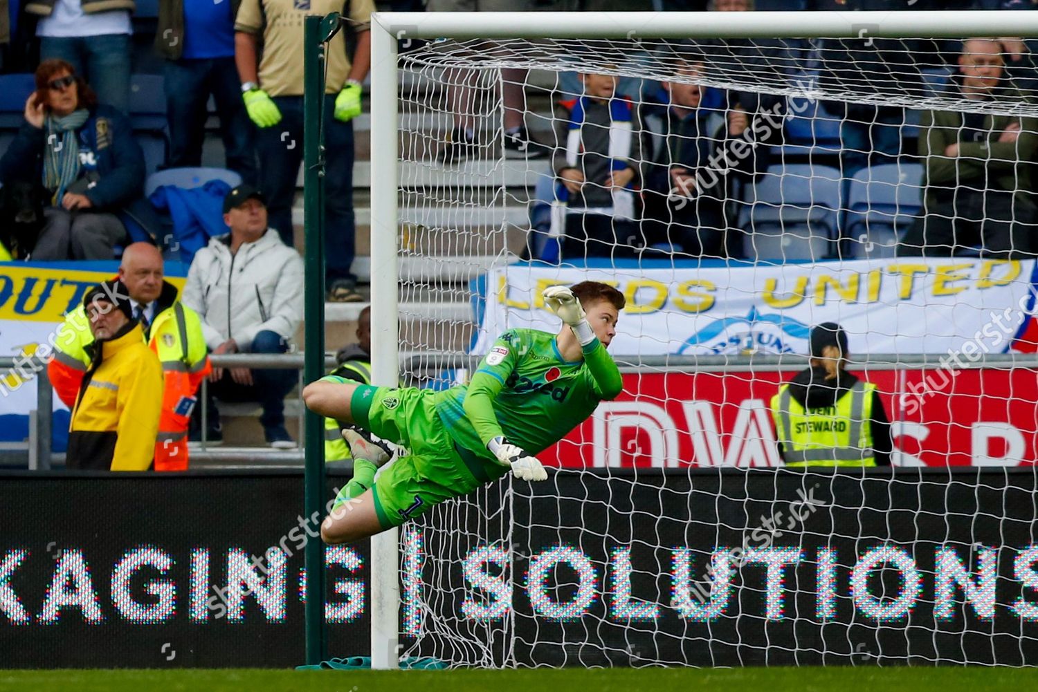 Full Length Dive Leeds United Goalkeeper Editorial Stock Photo - Stock ...