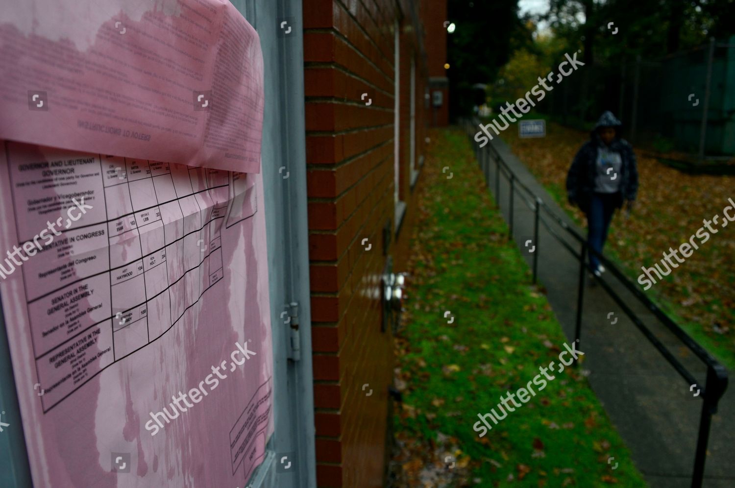 Heavy Rain Wets Sample Ballot Posted Editorial Stock Photo - Stock ...