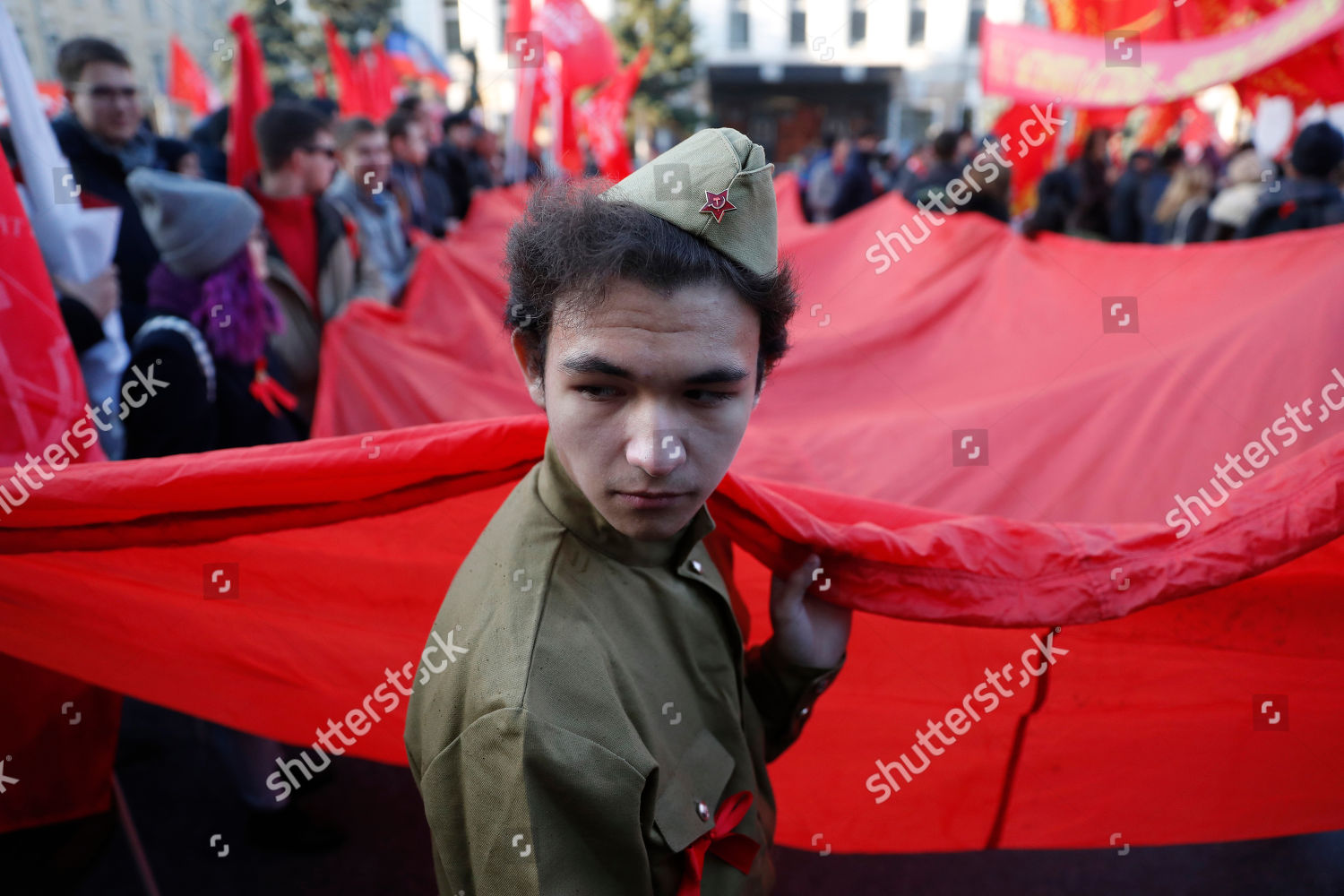 Young Russian Activist Communist Party Wearing Editorial Stock Photo ...