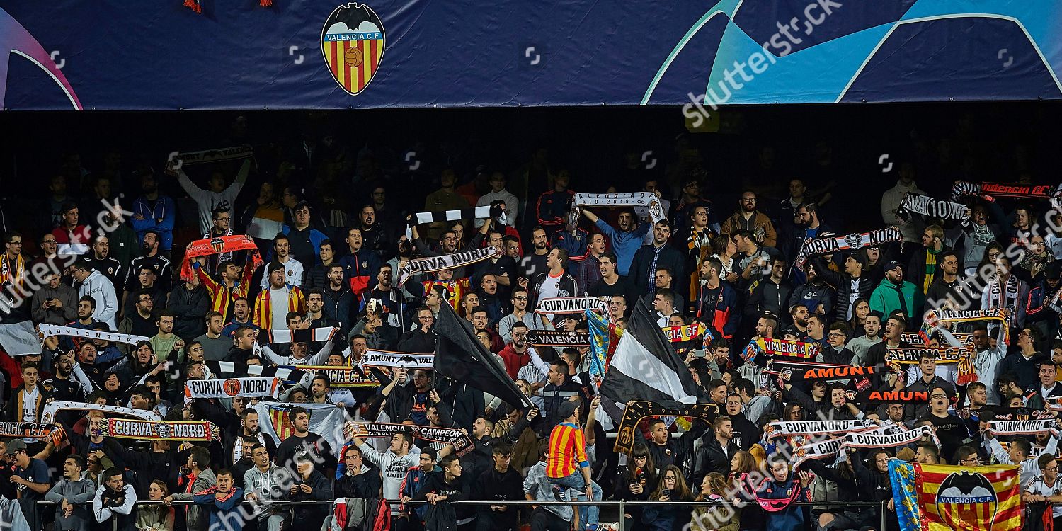 Valencia Fans On Grades Mestalla Stadium Editorial Stock Photo - Stock ...