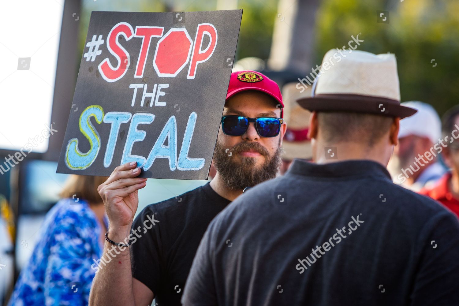 Supporters Rob Desantis Rick Scott Protest Editorial Stock Photo ...