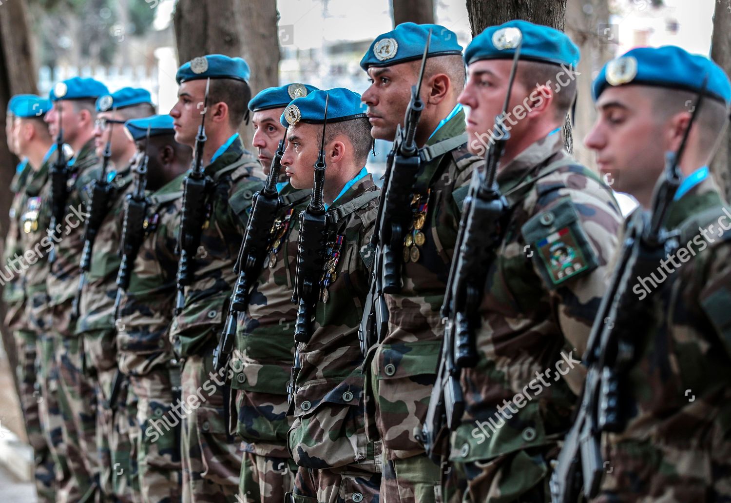 French Soldiers United Nations Peacekeepers Stand Editorial Stock Photo ...