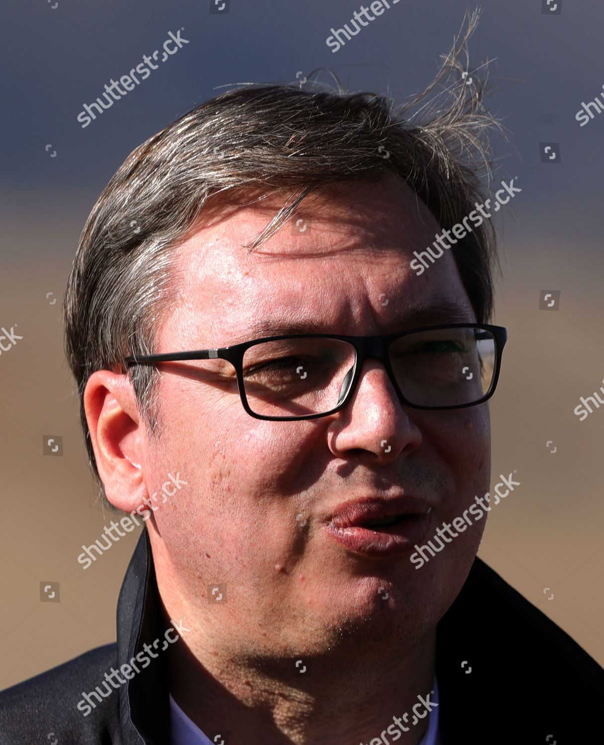 Serbian President Aleksandar Vucic Speaks Media Editorial Stock Photo ...