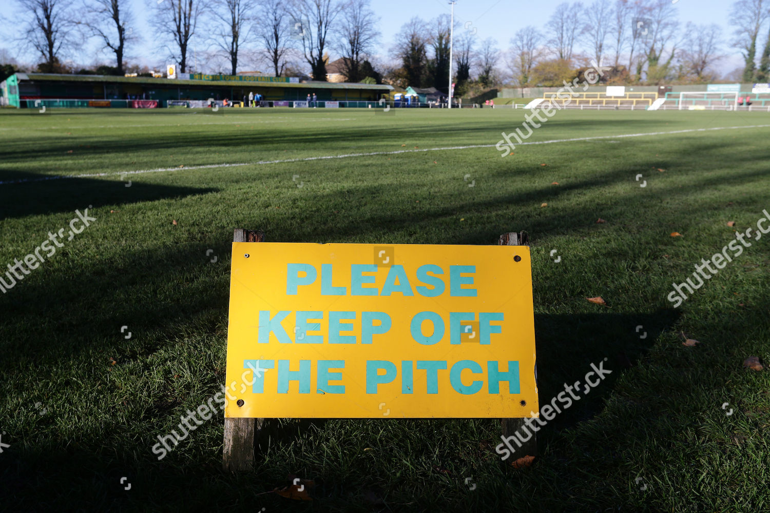 Please Keep Off Pitch Sign During Editorial Stock Photo - Stock Image ...