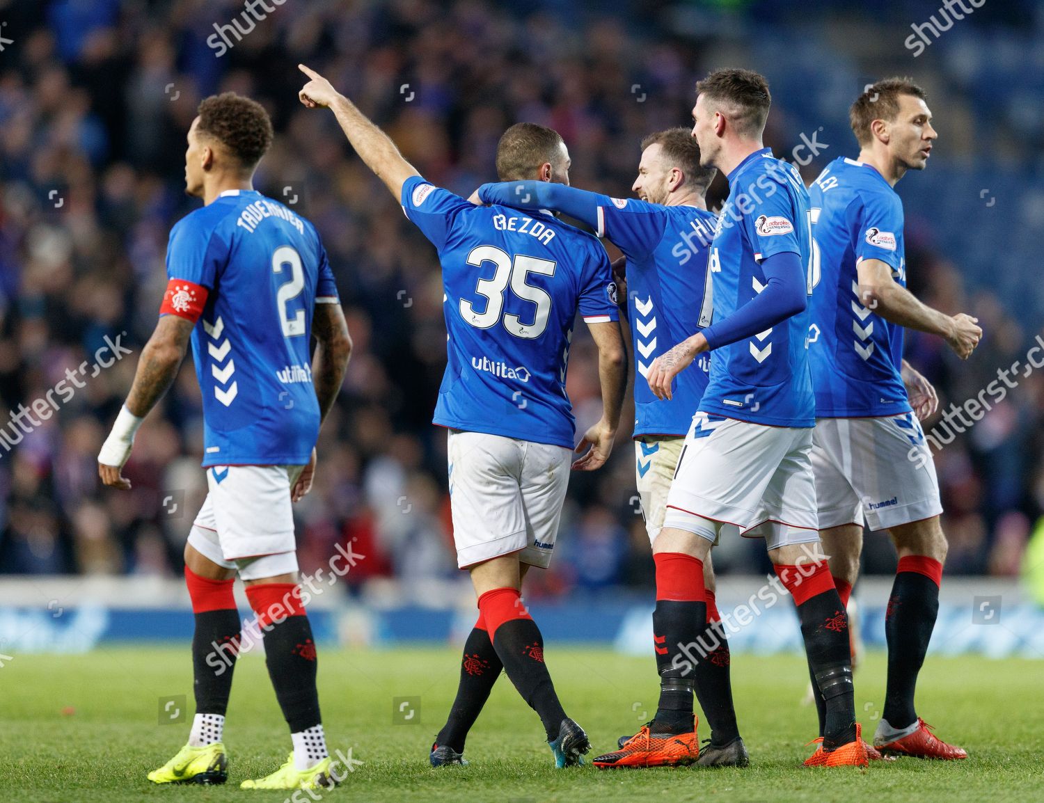 Eros Grezda Rangers Celebrates Scoring Give Editorial Stock Photo ...