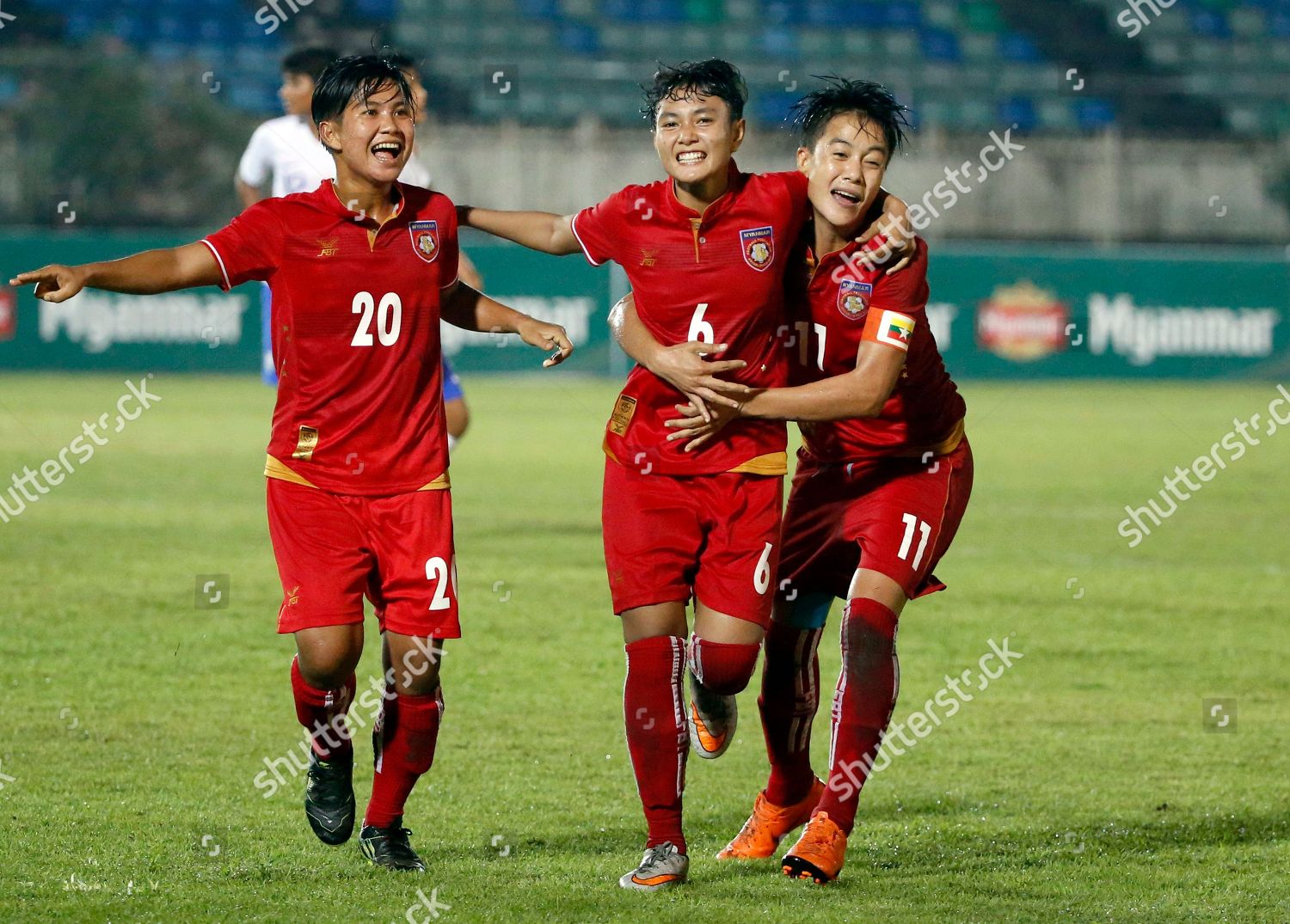 Myanmar Players Celebrate After They Scored Editorial Stock Photo ...