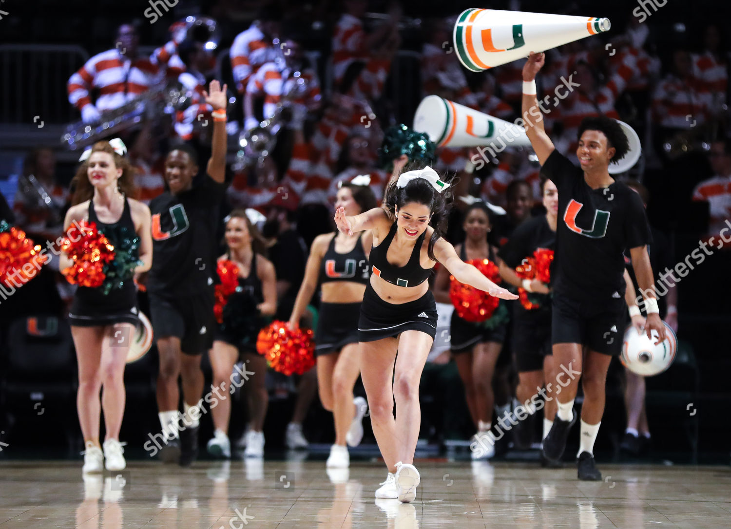 Miami Hurricanes Cheerleaders Perform During Ncaa Editorial Stock Photo ...