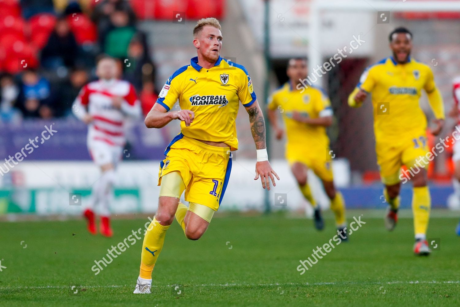 Wimbledon Midfielder Mitch Pinnock 11 Action Editorial Stock Photo ...