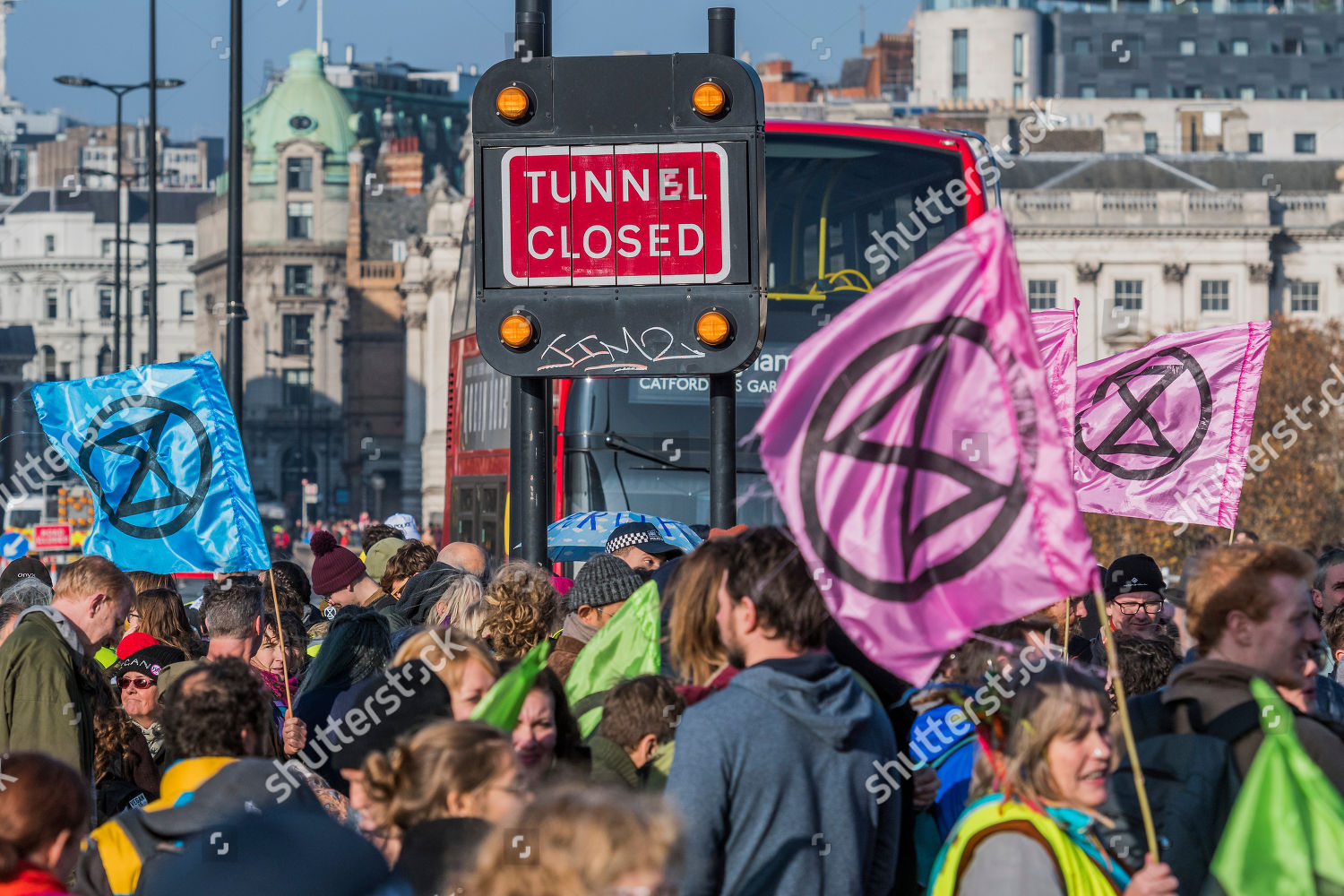 Waterloo Bridge Blocked Extinction Rebellion Day Editorial Stock Photo ...