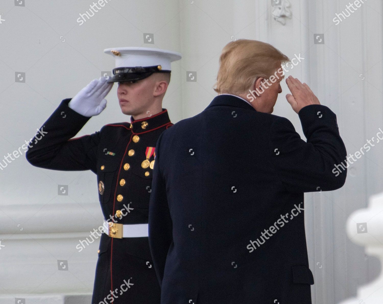 United States President Donald Trump Saluting Editorial Stock Photo ...