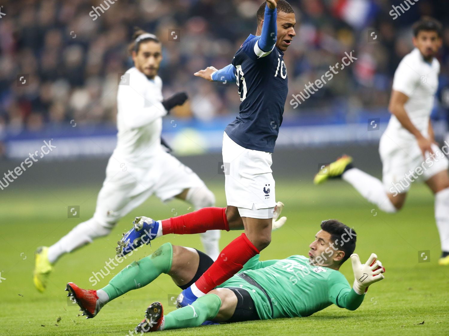 Frances Foreward Kylian Mbappe Tackled By Editorial Stock Photo - Stock ...