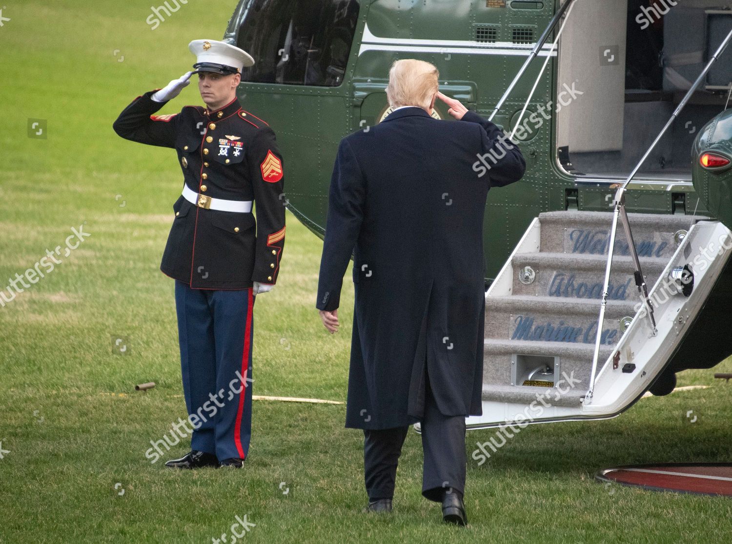 United States President Donald Trump Saluting Editorial Stock Photo ...
