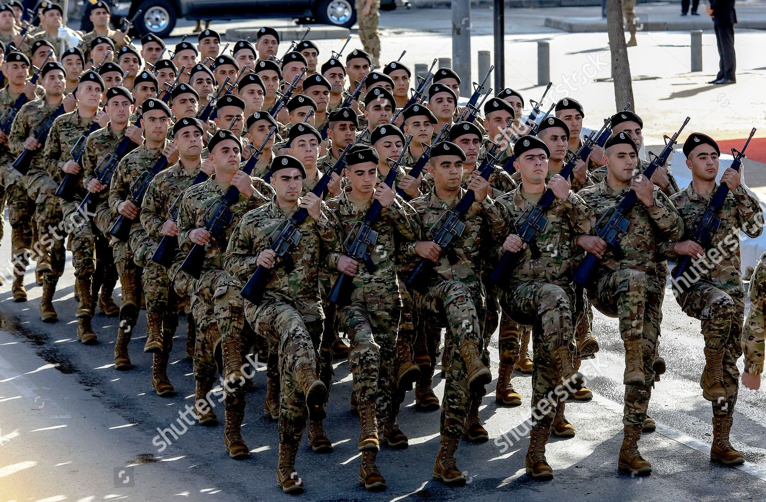 Lebanese Army Soldiers March During Parade Editorial Stock Photo ...