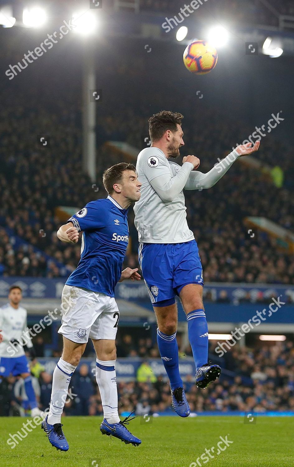Sean Morrison Cardiff Seamus Coleman Everton Editorial Stock Photo ...