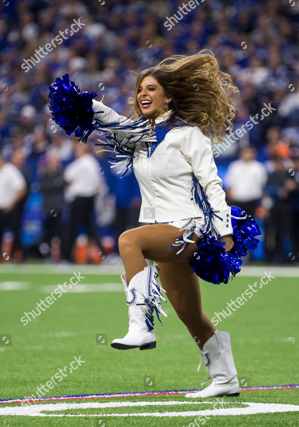 Indianapolis Colts Cheerleader Performs During Nfl Editorial Stock ...