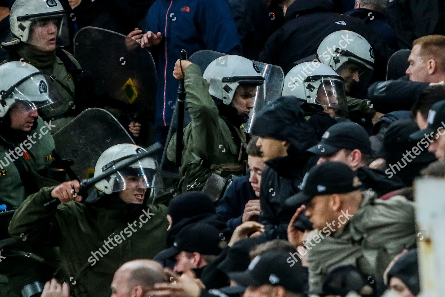 Riot Police Fans During Champions League Editorial Stock Photo - Stock ...