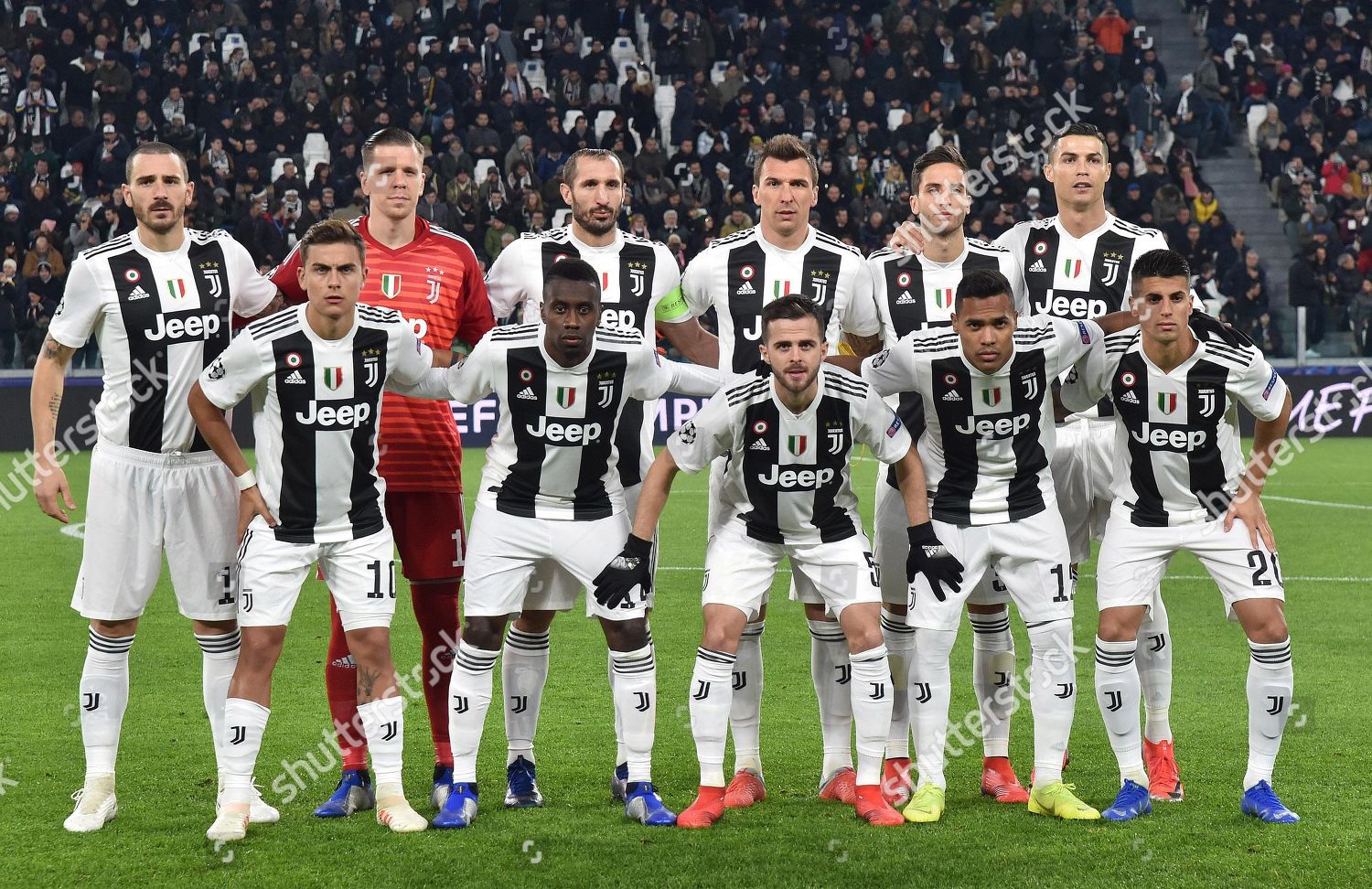 Juventus Starting Eleven Poses During Uefa Editorial Stock Photo ...